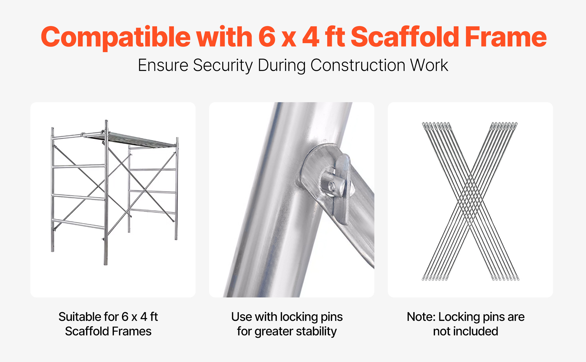Scaffolding Cross Brace 6ft x 4ft 8-Pack Solid Carbon Steel Cross ...