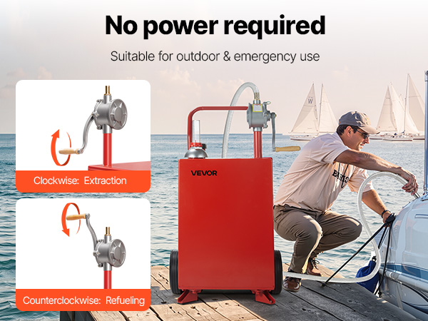 VEVOR 20 Gallon Fuel Caddy Gasoline & Diesel Fuel Tank with Manual Pump ...