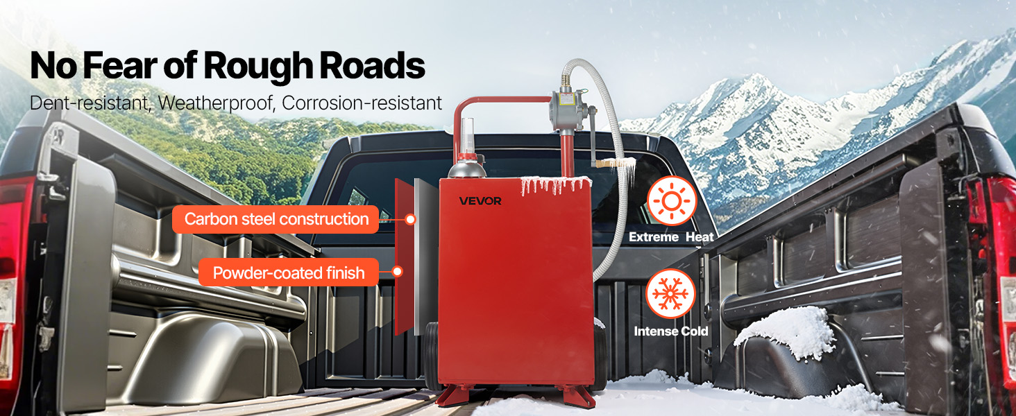 VEVOR 20 Gallon Fuel Caddy Gasoline & Diesel Fuel Tank with Manual Pump ...