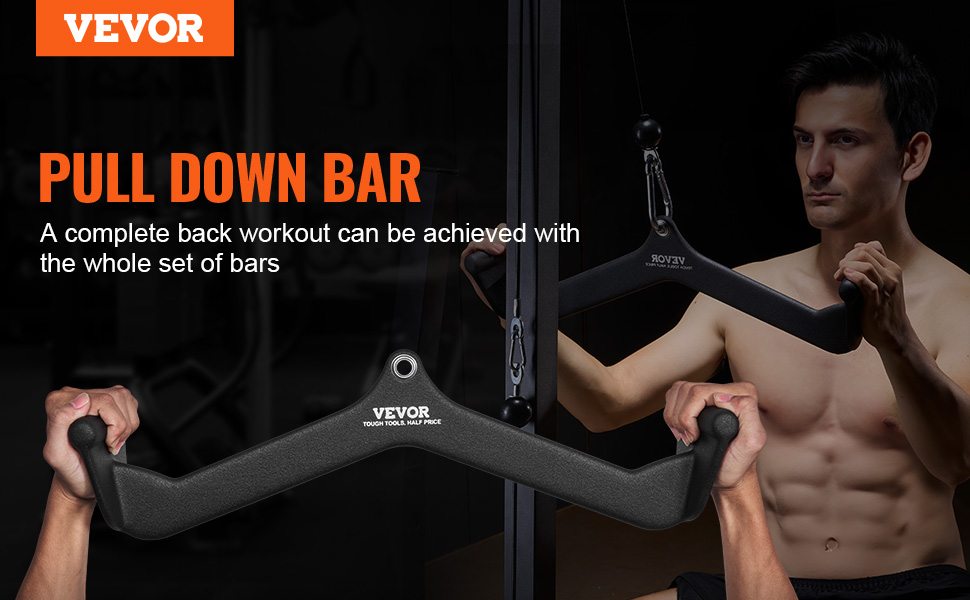 VEVOR LAT Pulldown Bar Tricep Handle Attachment V-bar Cable Machine for ...