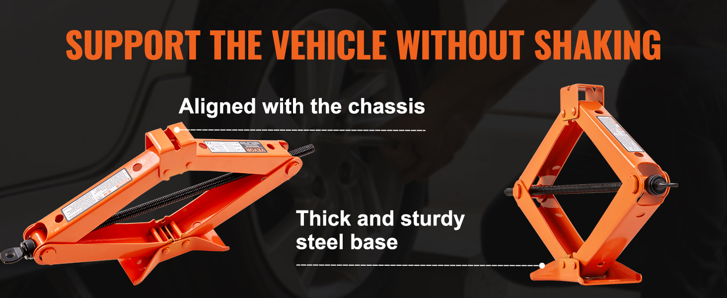 VEVOR Scissor Jack, 2.5 Ton/5512 lbs Scissor Car Jack, 3.7"-17.1 ...