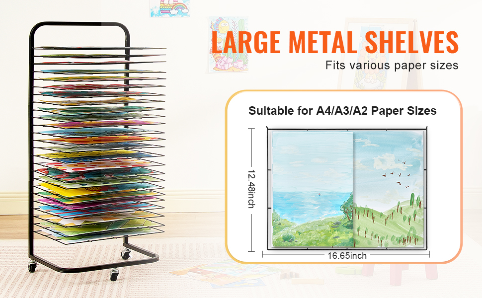 VEVOR Art Drying Rack 25 Removable Shelves Paint Drying Rack With ...