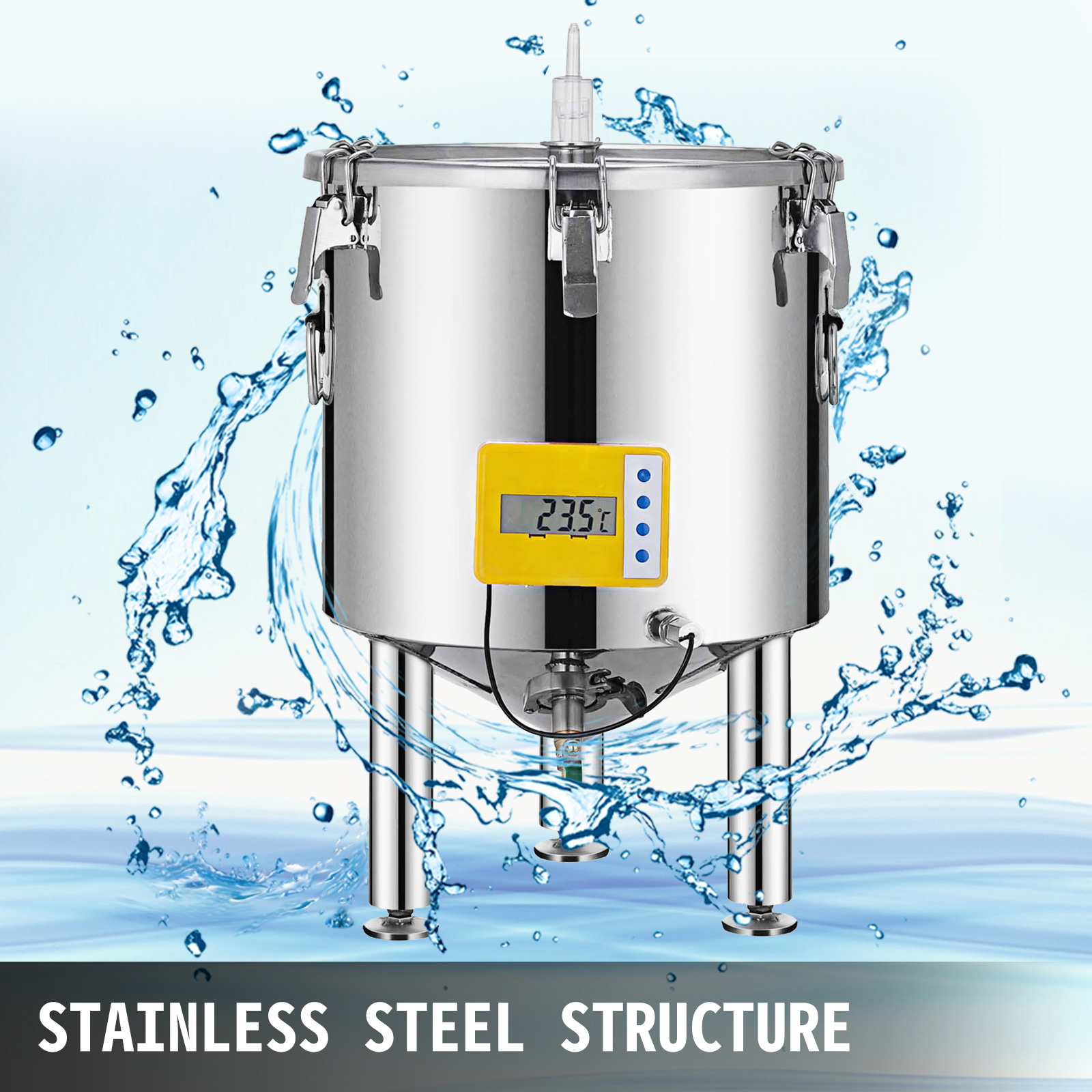 VEVOR 14 Gallon Stainless Steel Brew Fermenter Home Brewing Brew Bucket ...