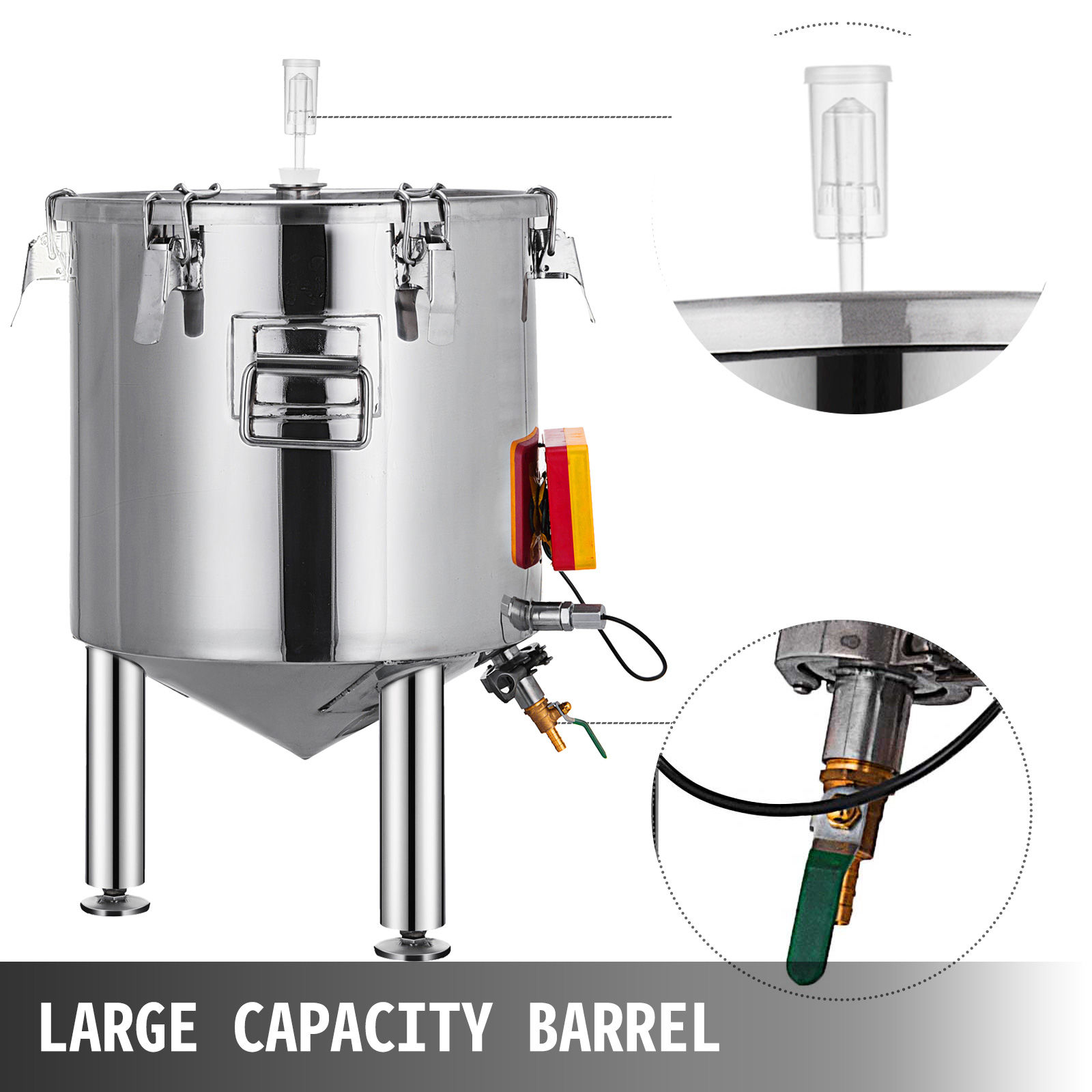 VEVOR 14 Gallon Stainless Steel Brew Fermenter Home Brewing Brew Bucket ...