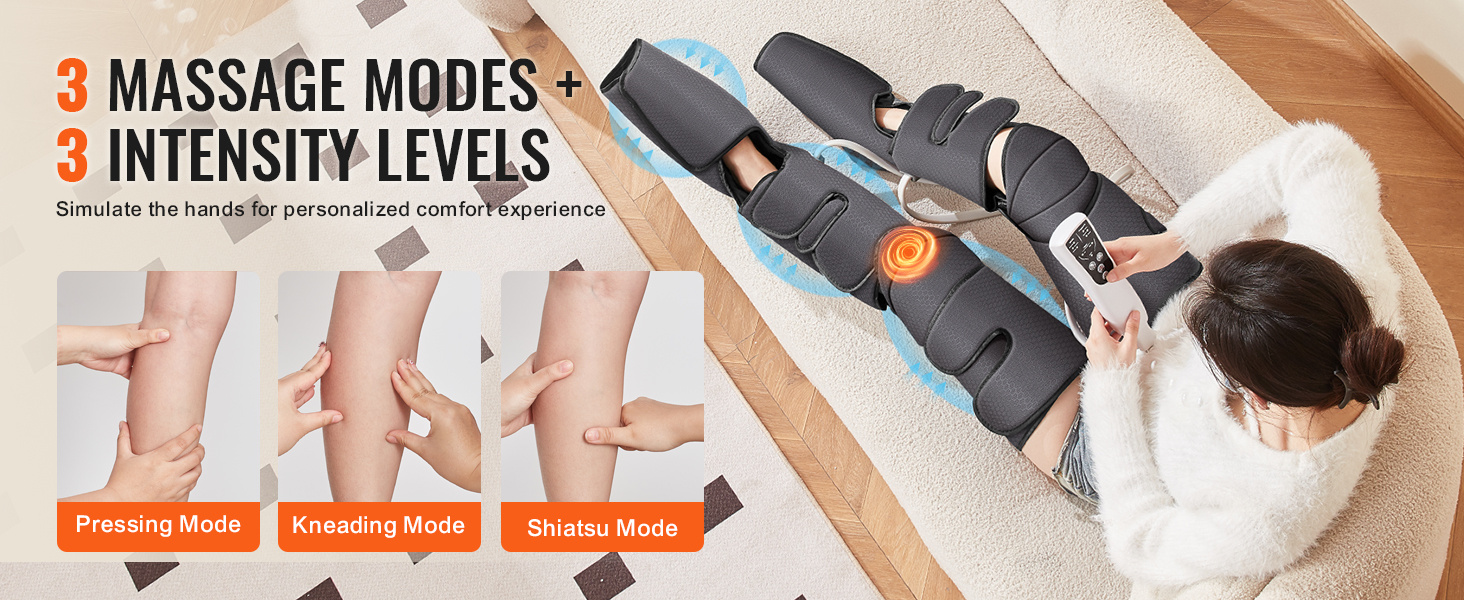 VEVOR Full Leg Massager, Air Compression Leg Massager for Foot Calf ...