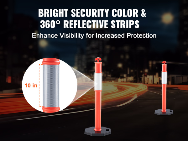 VEVOR Traffic Delineator Post Cones, 2 Pack, Traffic Safety Delineator ...