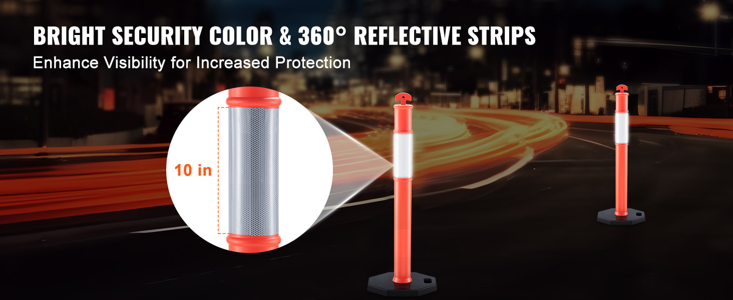 VEVOR Traffic Delineator Post Cones, 2 Pack, Traffic Safety Delineator ...
