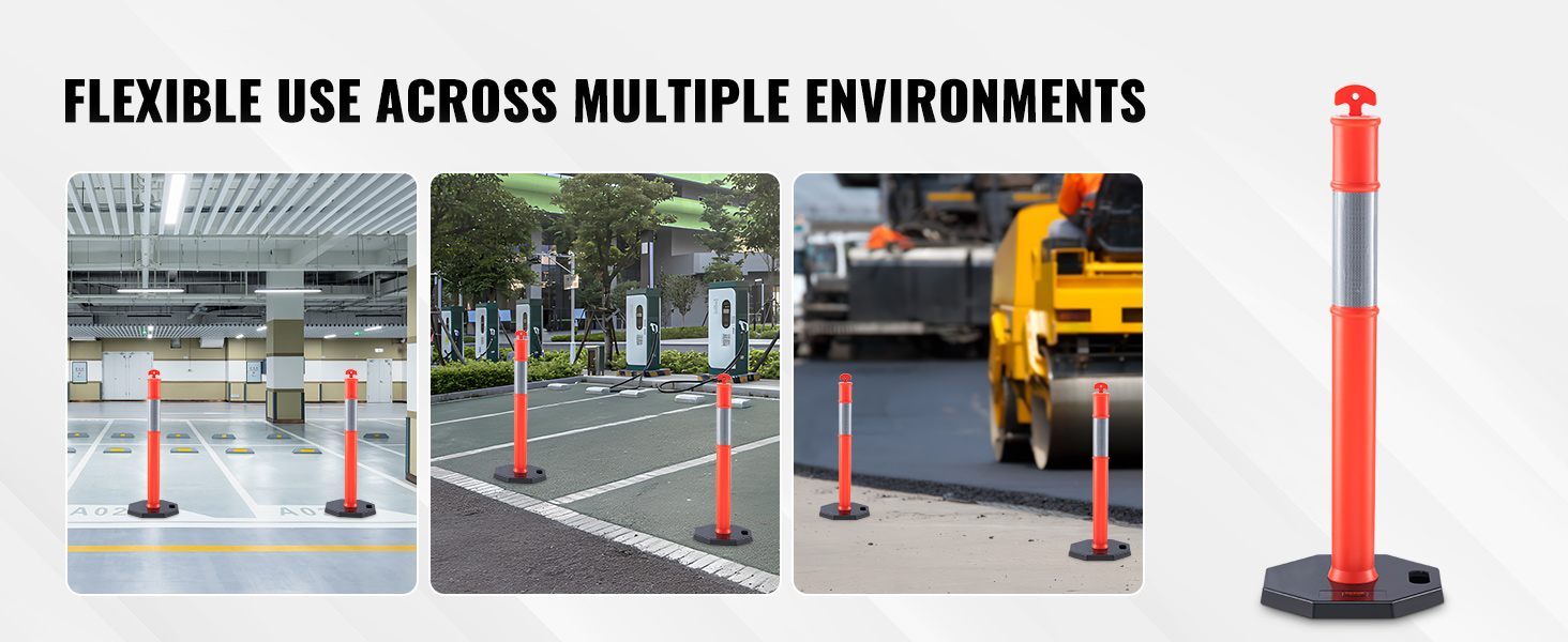 VEVOR Traffic Delineator Post Cones, 2 Pack, Traffic Safety Delineator ...