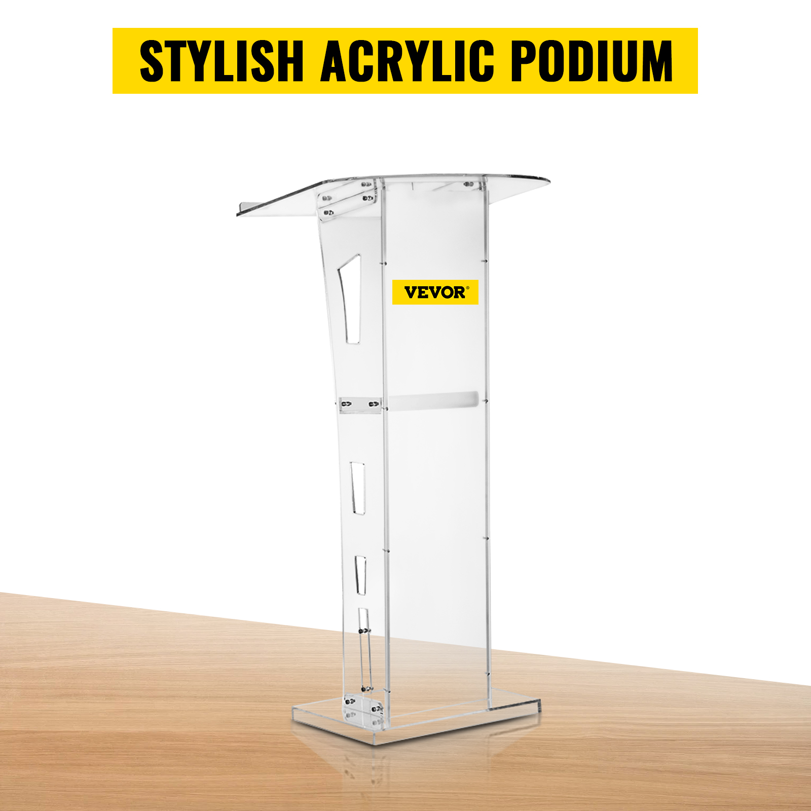 VEVOR Acrylic Podium 45" Tall Plexiglass Podium 26.8"x15" Table Acrylic ...