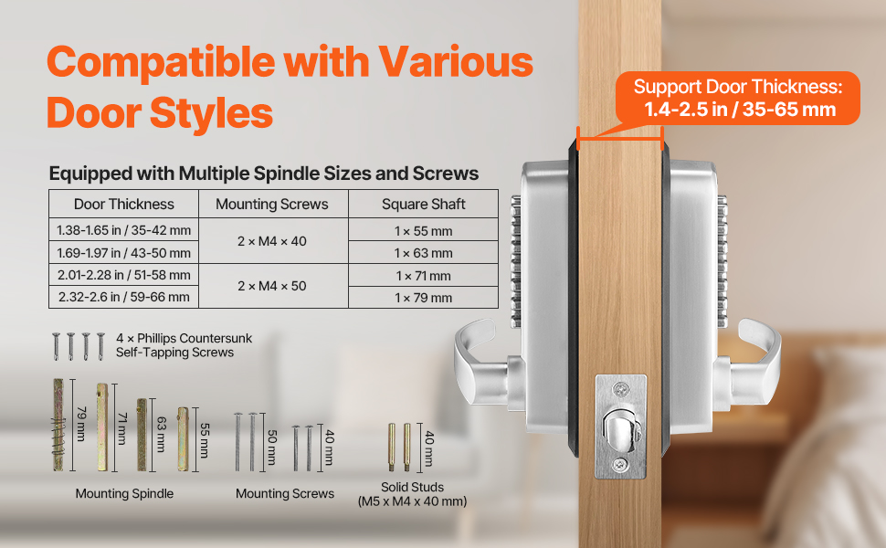 VEVOR Mechanical Keyless Entry Door Lock 14 Key Mechanical Keypad Lock ...