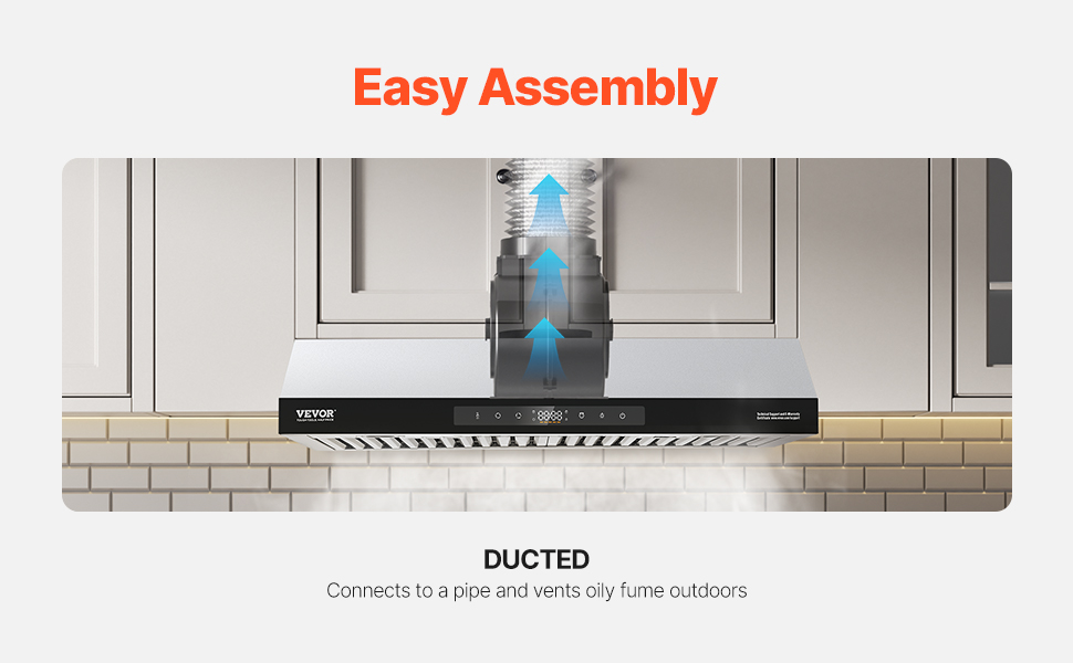 36" Under Cabinet Range Hood Vent Hood 900CFM Gesture & Touch Control ...