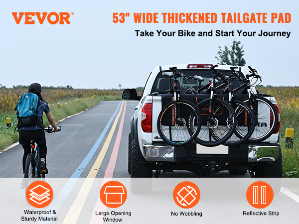 VEVOR 53-inch Tailgate Pad 5-Bike Pickup Truck Bed Tailgate Pad ...