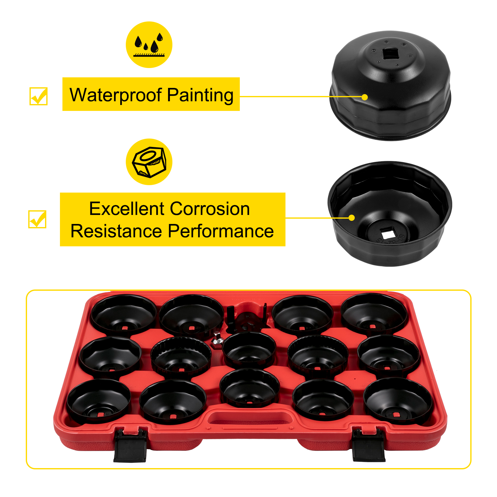 VEVOR Oil Filter Socket Set Cup Socket Tool Set 7 PCS Oil Filter Cap ...