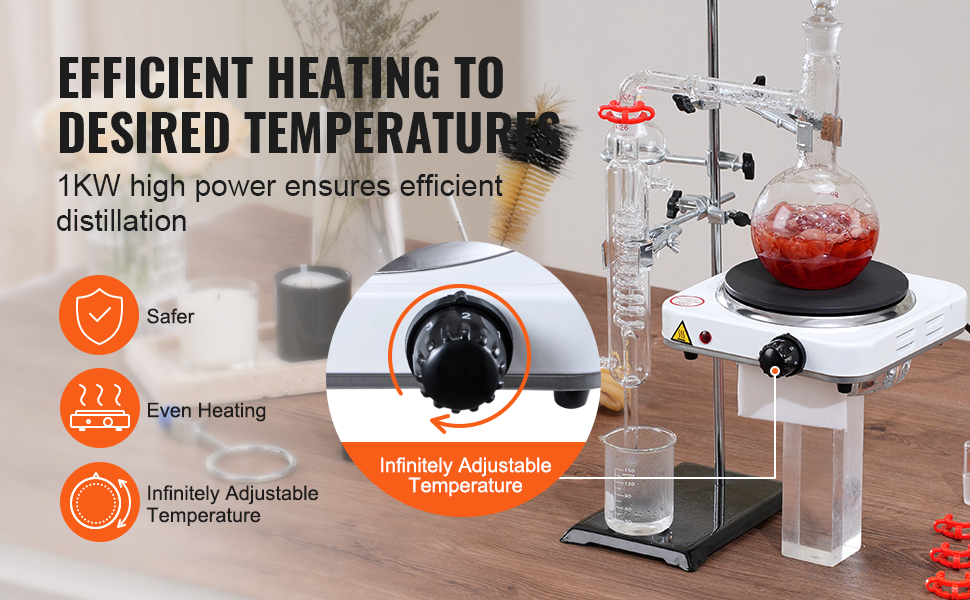 VEVOR Essential Oil Distillation Kit, 500ml Distillation Apparatus, 3.3 ...