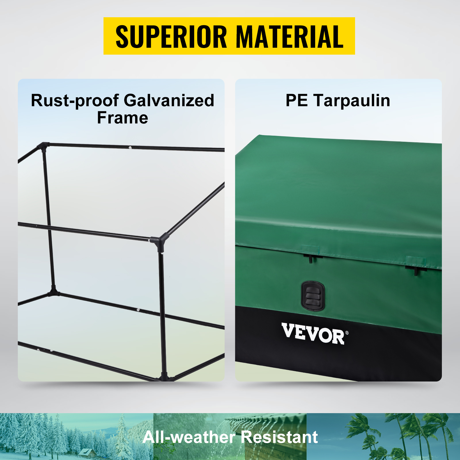 VEVOR Outdoor Storage Box Patio Deck Box 100 Gallon Waterproof PE ...