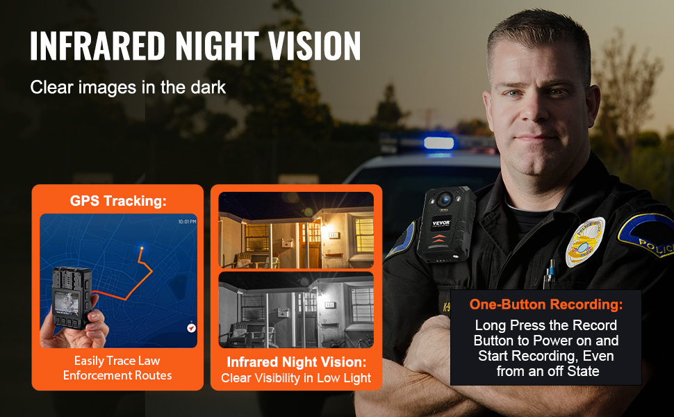 VEVOR 1440P HD Police Body Camera, 64GB Body Cam with Audio Video ...