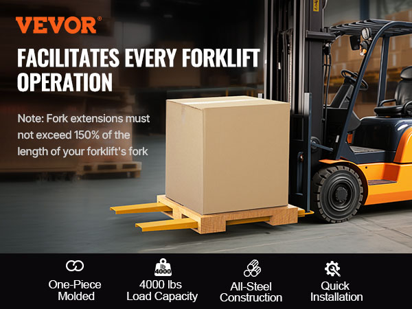 VEVOR Pallet Fork Extensions, 60" Length 4.5" Width, Heavy Duty Carbon ...