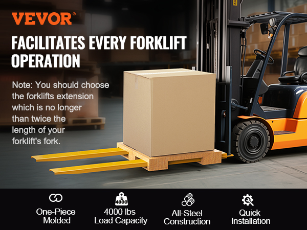 VEVOR Pallet Fork Extensions, 96" Length 6.5" Width, Heavy Duty Carbon ...