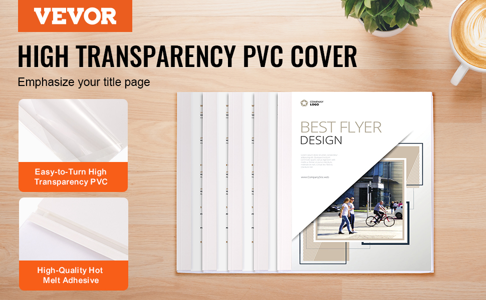 VEVOR Thermal Binding Covers 10 Pack Thermal Presentation Covers 5/16 ...