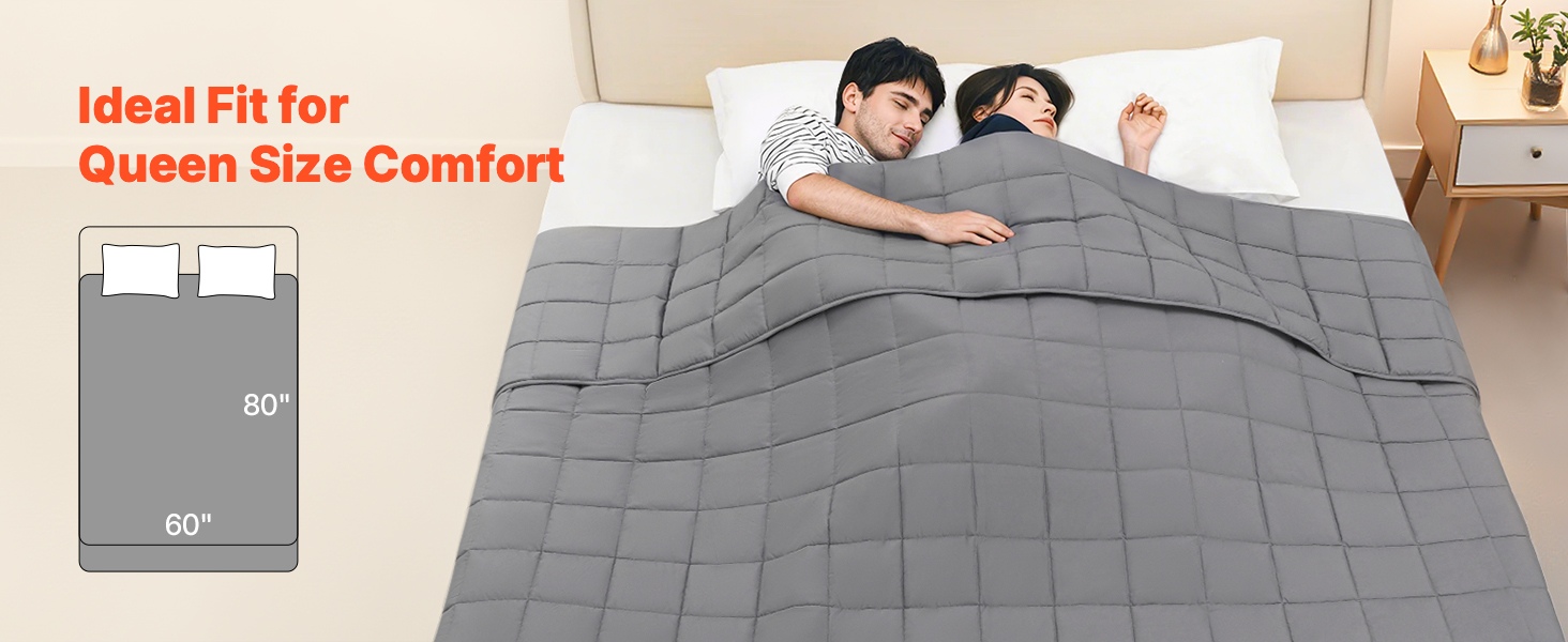 Weighted Blanket 25lb 60 x 80" Queen Size Cooling Breathable Heavy ...