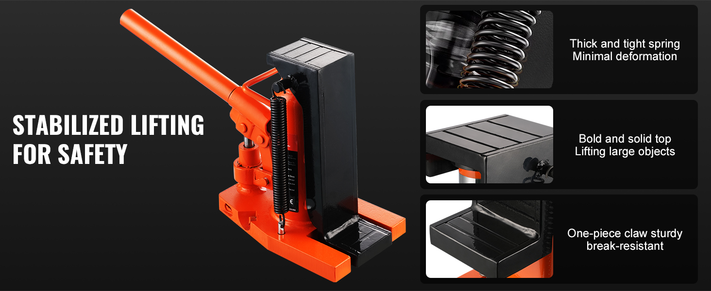 VEVOR Hydraulic Toe Jack, 2.5 Ton On Toe Toe Jack Lift, 5 Ton On Top ...