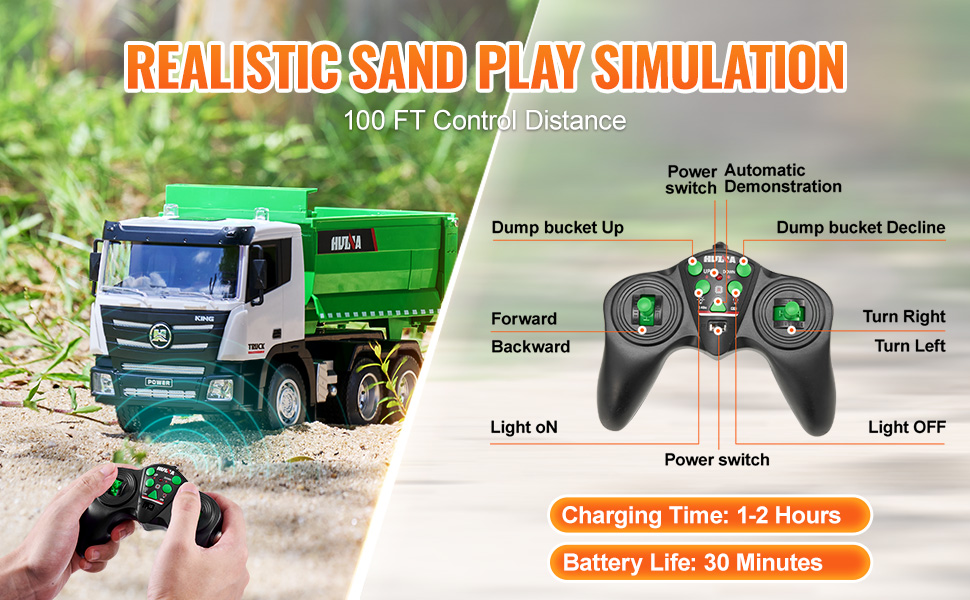 Christmas Gift! VEVOR RC Remote Control Dump Truck Toy Construction ...