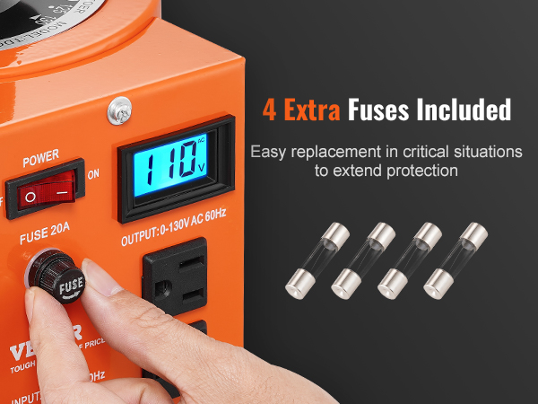 VEVOR 2000VA Auto Variable Voltage Transformer, 15.3 Amp, 110V Input 0 ...
