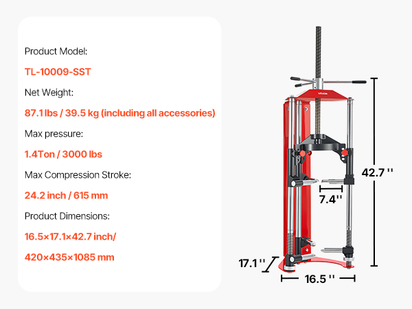 VEVOR Strut Compressor Nastaviteľné kompresné vinuté pružiny do 3000 ...