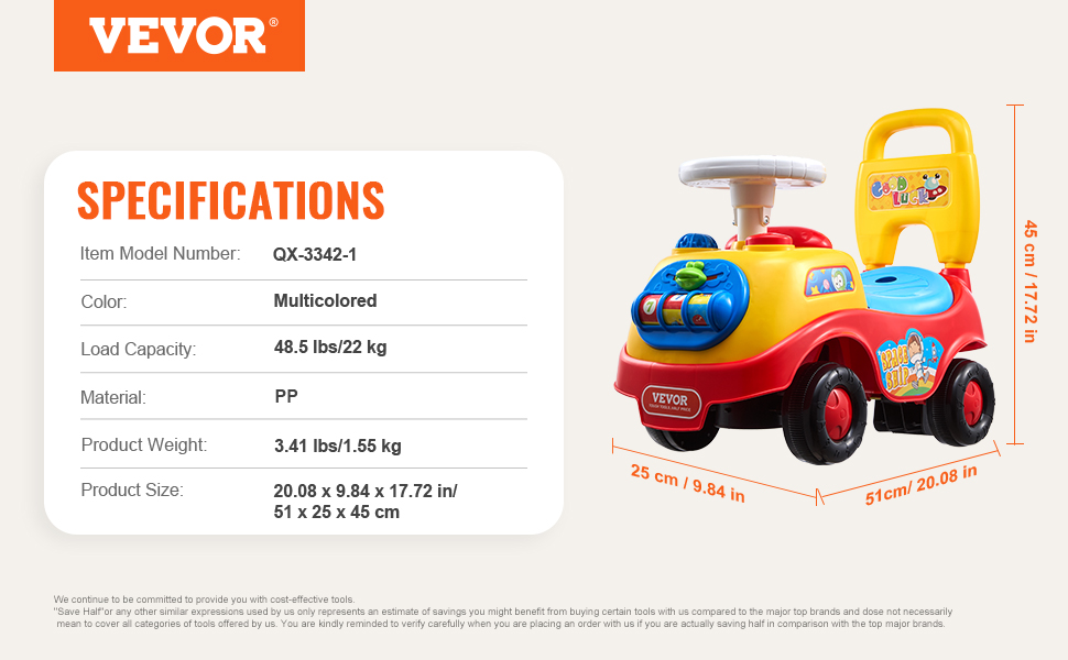 VEVOR Ride On Push Car for Toddlers, Ages 1-3, Ride Racer, Sit to Stand Toddler Ride On Toy ...