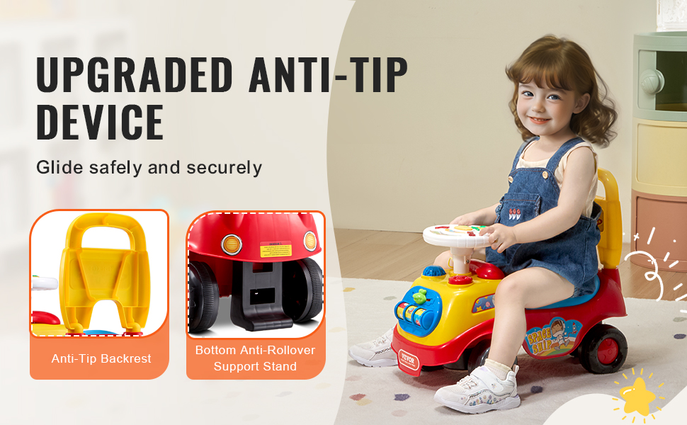 VEVOR Ride On Push Car for Toddlers, Ages 1-3, Ride Racer, Sit to Stand ...