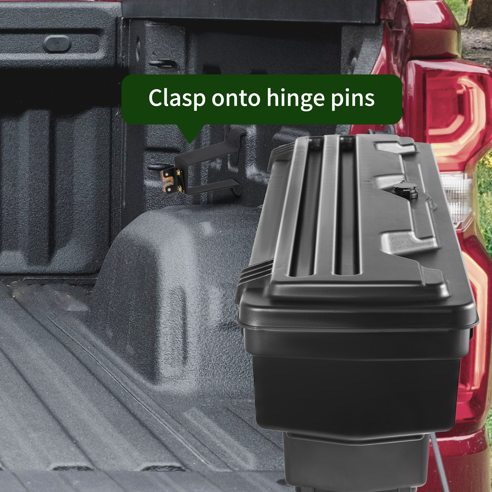 VEVOR Truck Bed Storage Box, Lockable Lid, Waterproof ABS Wheel Well ...