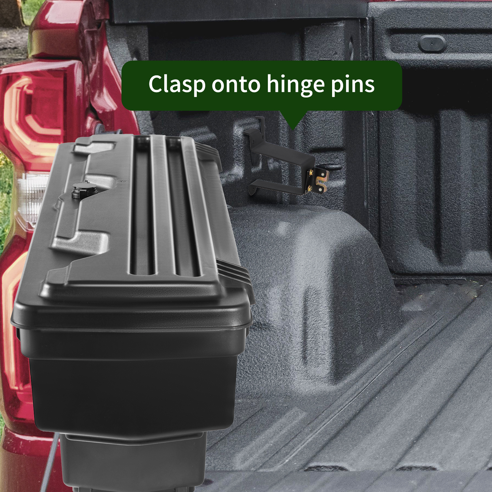 VEVOR Truck Bed Storage Box, Lockable Lid, Waterproof ABS Wheel Well ...
