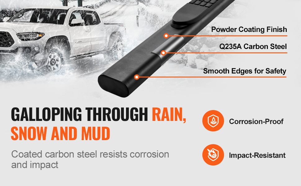 VEVOR Running Boards 3" Step Bars Fit 2005-2023 Toyota Tacoma-Crew Cab ...