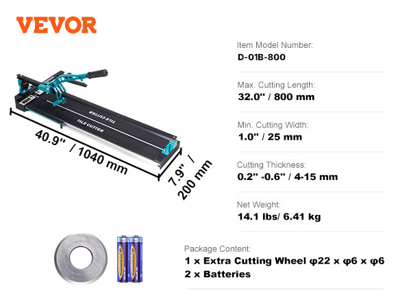 VEVOR Manual Tile Cutter, 32 inch, Porcelain Ceramic Tile Cutter with ...