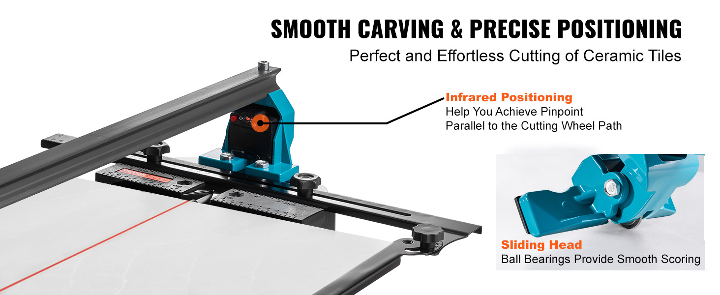 VEVOR Manual Tile Cutter, 48 inch, Porcelain Ceramic Tile Cutter with ...