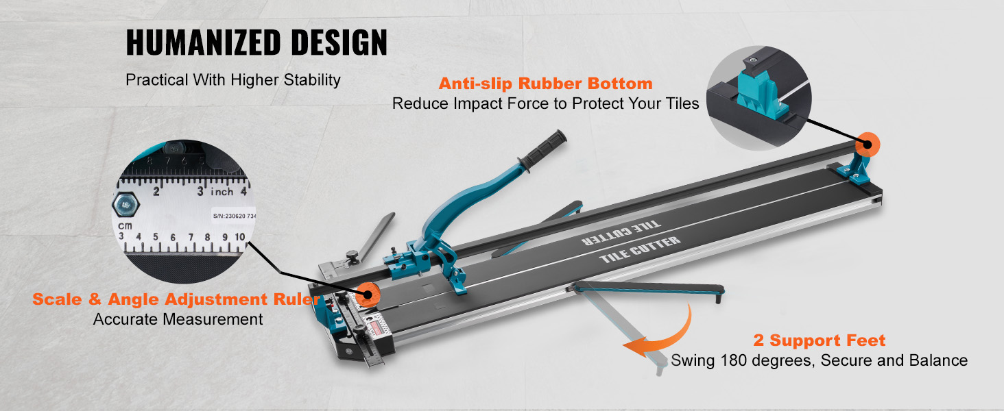 VEVOR Manual Tile Cutter, 48 inch, Porcelain Ceramic Tile Cutter with ...