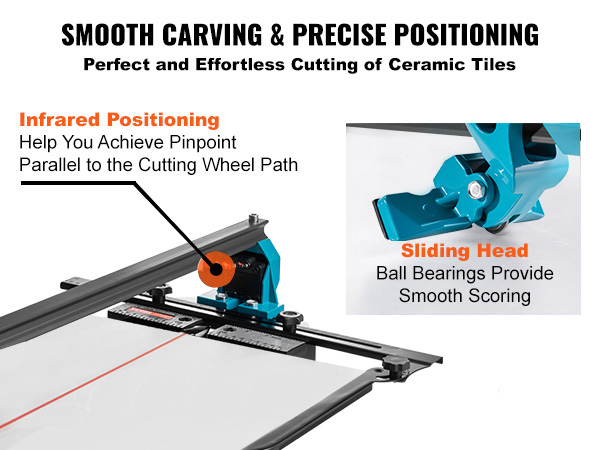 VEVOR Manual Tile Cutter, 48 inch, Porcelain Ceramic Tile Cutter with ...