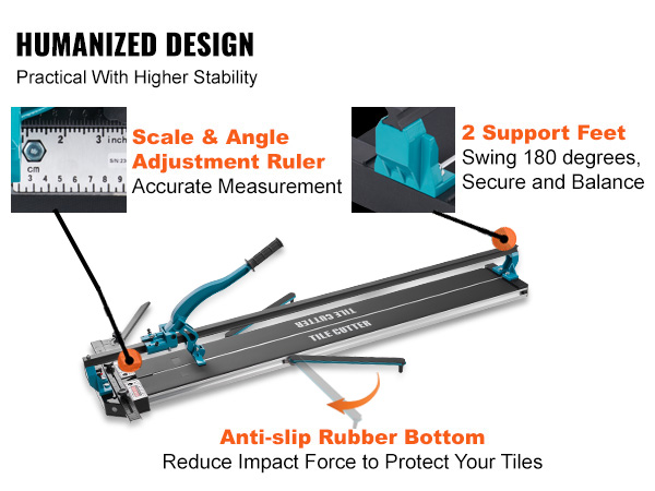 VEVOR Manual Tile Cutter, 48 inch, Porcelain Ceramic Tile Cutter with ...
