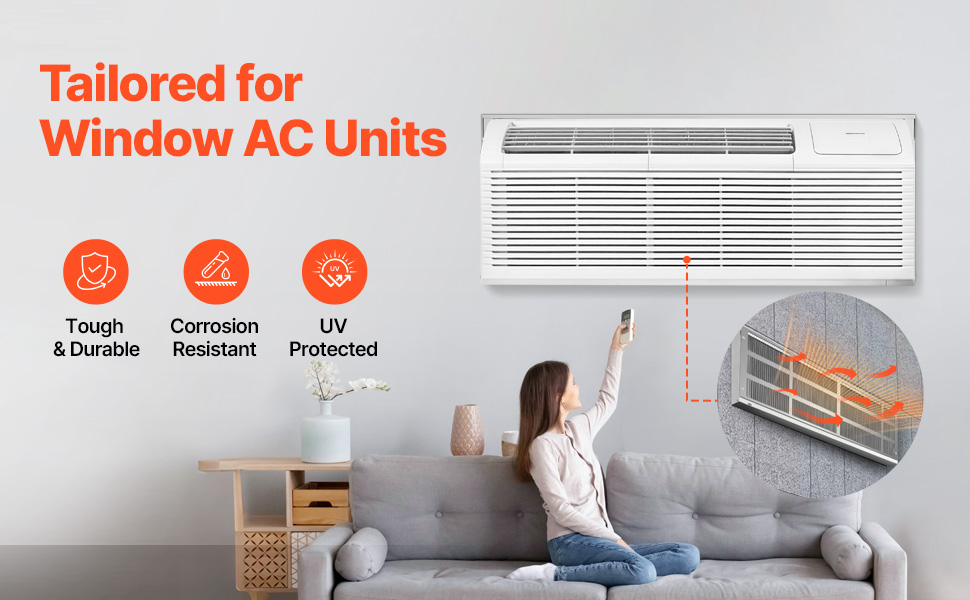 VEVOR Air Conditioner Wall Sleeve 42 in with Exterior Grille Wall AC ...