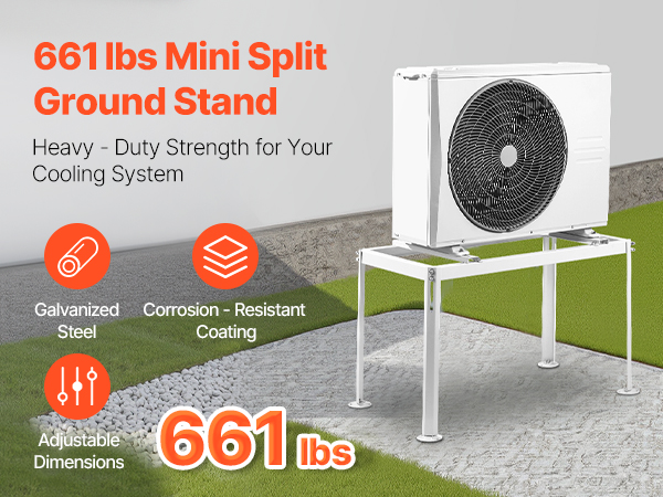 Mini Split Ground Stand Adjustable Anti Vibration for 9000-36000 BTU ...