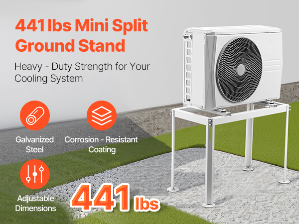 Mini Split Ground Stand Adjustable Anti Vibration for 9000-18000 BTU ...