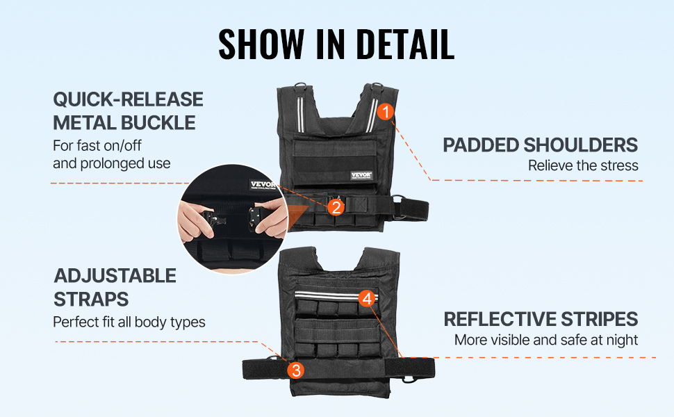 VEVOR 35lb Adjustable Weighted Vest for Men Women Strength Training ...