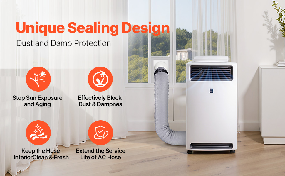 VEVOR Air Conditioner Hose Cover Wrap Portable AC Insulated Exhaust ...