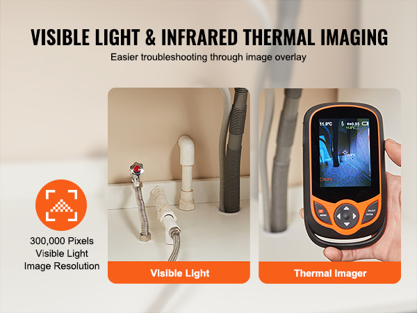 VEVOR Thermal Imaging Camera 256x192 IR Resolution Pocket Thermal ...