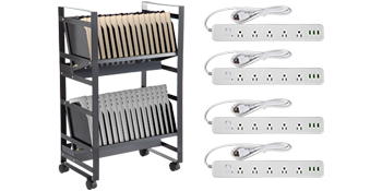 VEVOR Open Charging Cart, 32 Device, Charging Cabinet for Charge and ...