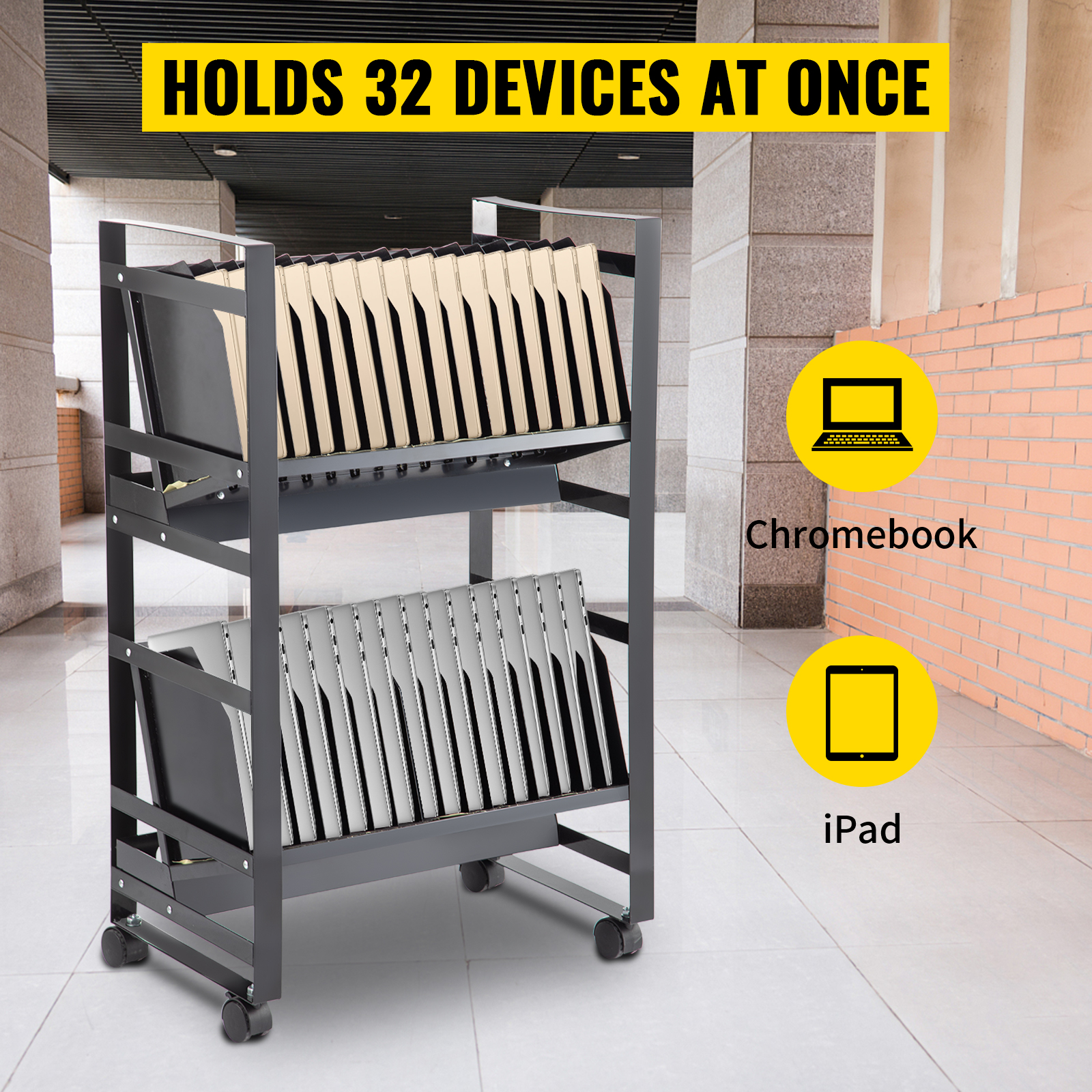 VEVOR Open Charging Cart, 32 Device, Charging Cabinet for Charge and ...