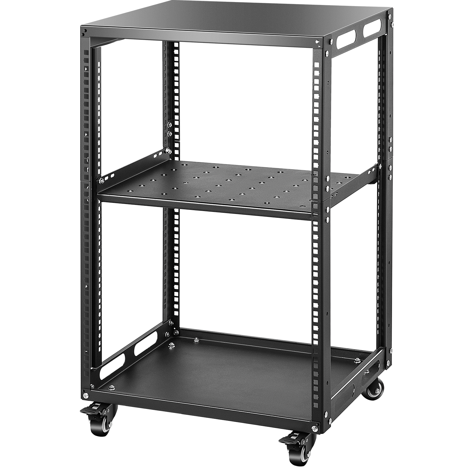 VEVOR Server Rack, 15U 19'' Open Frame Rack, 4-Post IT Server Network ...