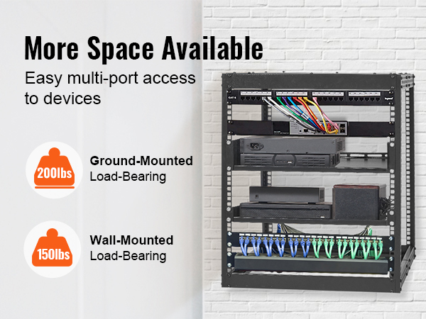 VEVOR 20U Open Frame Server Rack, 15''-40'' Adjustable Depth, Free ...