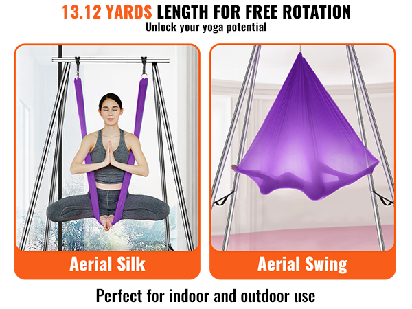 VEVOR Aerial Yoga Frame & Yoga Hammock, 9.67 ft Height Professional ...