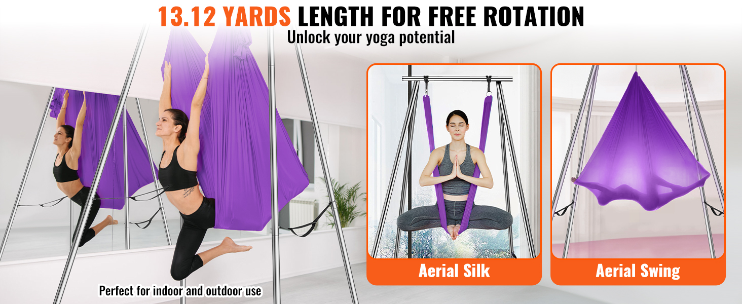 VEVOR Aerial Yoga Frame & Yoga Hammock, 9.67 ft Height Professional ...